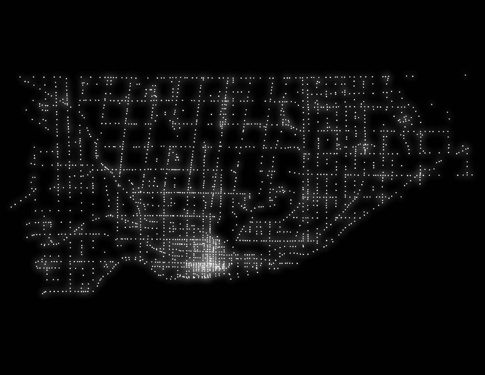 A map of every traffic signal in Toronto